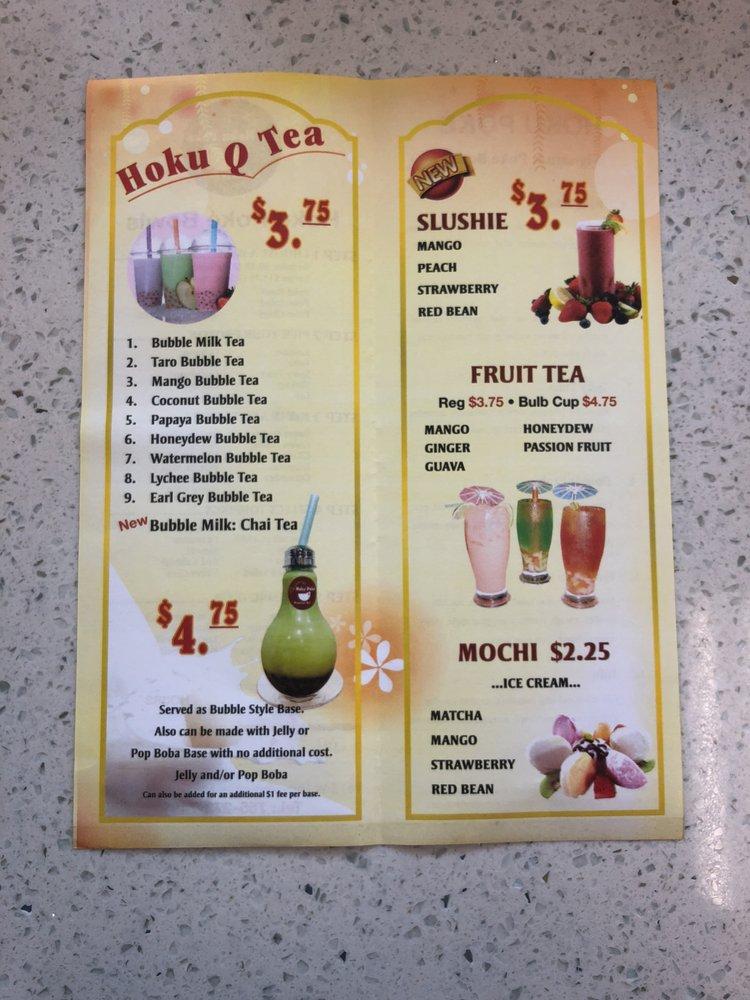Menu at Hoku Poku restaurant, Muncie