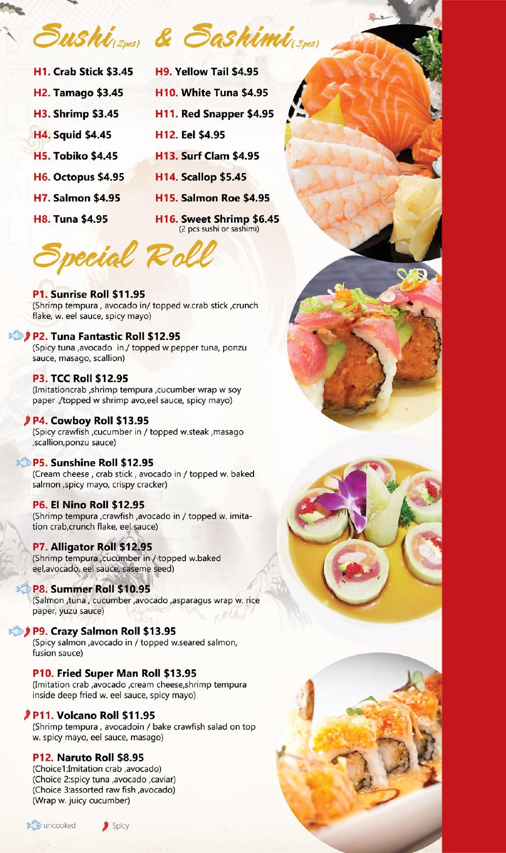 Menu at Oyshi - Sushi & Hibachi restaurant, Grand Prairie