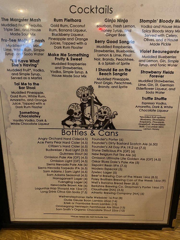 Menu at The Stomping Ground pub & bar, Putnam