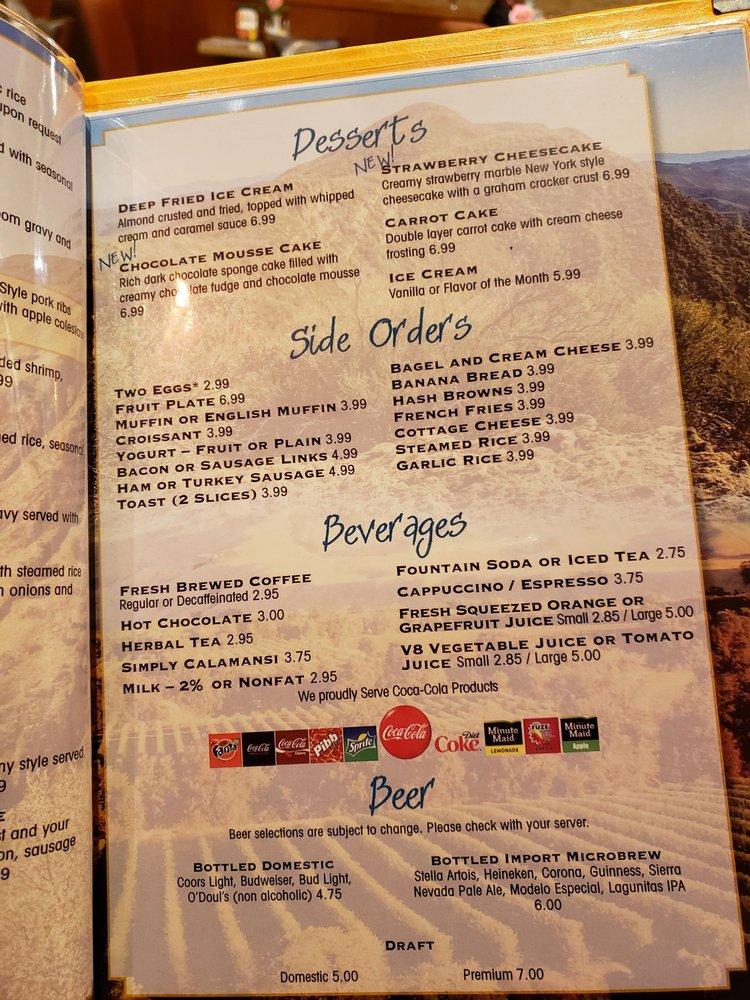 Menu at Canyon Cafe, Brooks, CA-16