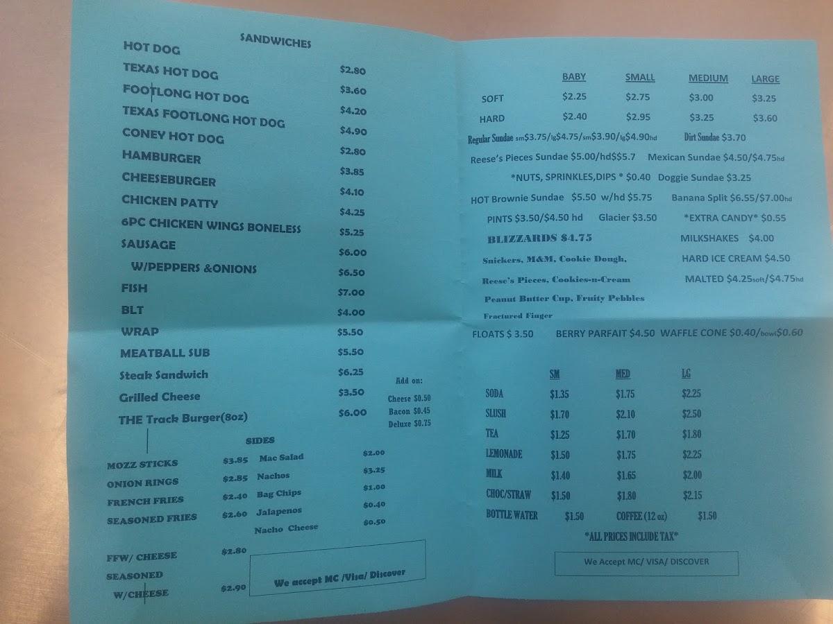 Menu at Classic Cones cafe, Auburn