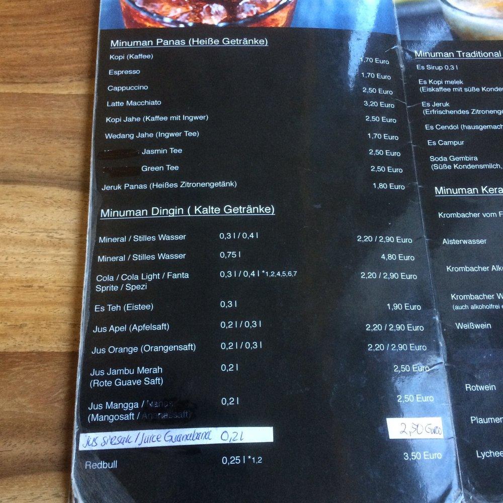 Speisekarte von Jawa Restaurant - Traditional Indonesian Food, Hamburg
