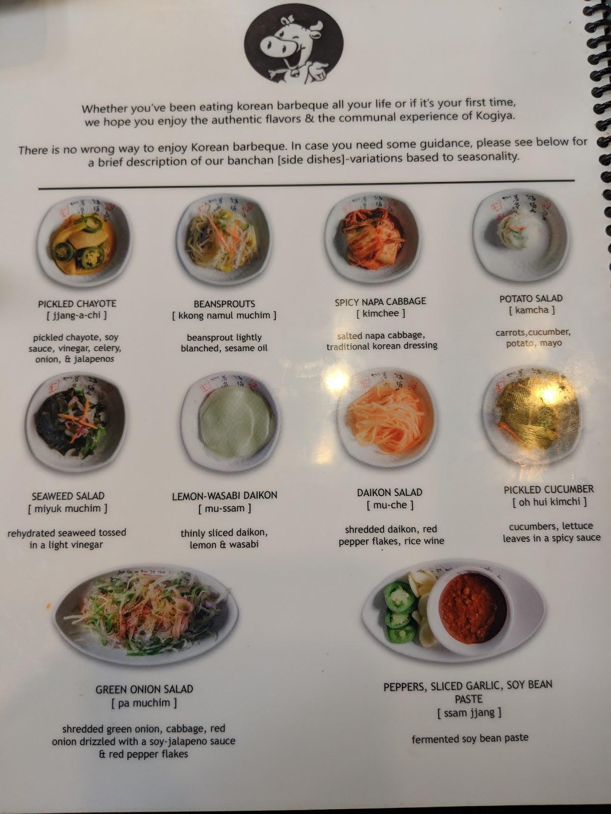 Menu at Kogiya Korean BBQ, Annandale