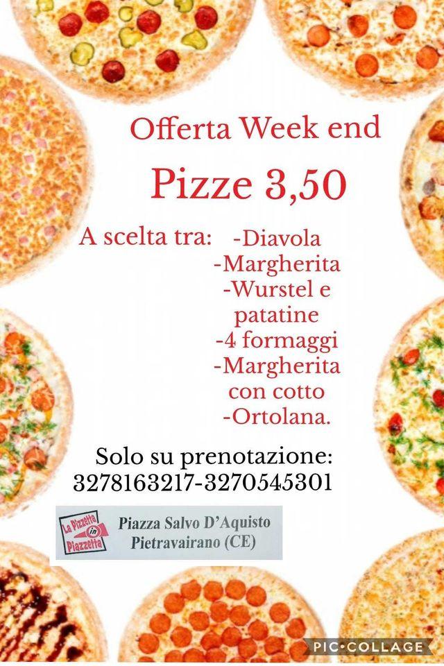 Menu at La Pizzetta in Piazzetta restaurant, Pietravairano