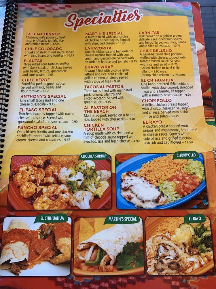 Menu at Los Bravos Mexican Restaurant - East side, Evansville, E ...