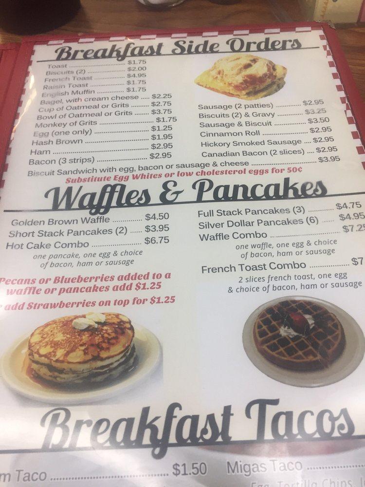 Menu at Price's Chef restaurant, Corpus Christi