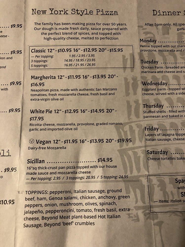 Menu at Solle's Pizza pizzeria, Tallahassee