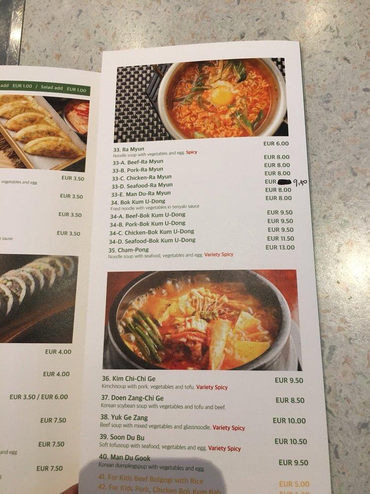 Carta de BAB Korean Restaurant, Grafenwöhr