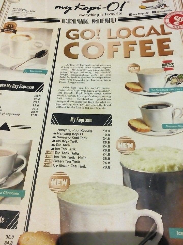 Carta del café My Kopi O! - Citos, South Jakarta, Cilandak Town Square