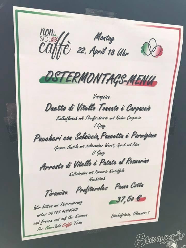 Speisekarte von Non Solo Café restaurant, Bischofsheim