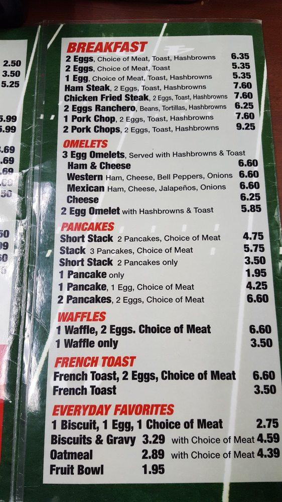 Menu at Red Zone Cafe, Lubbock, Slide Rd