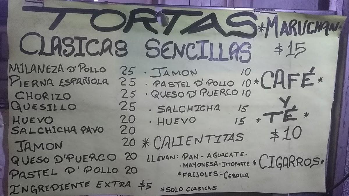 Menu at Tacos & Tortas restaurant, Mexico City, Av. Juárez Nte. 205