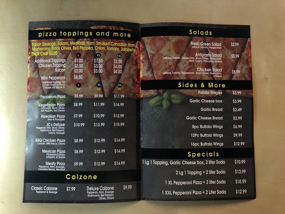Menu at JC's Pizza pizzeria, Montebello
