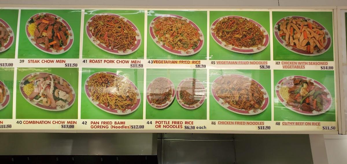 Menu at Jumbo Food Centre restaurant, Christchurch