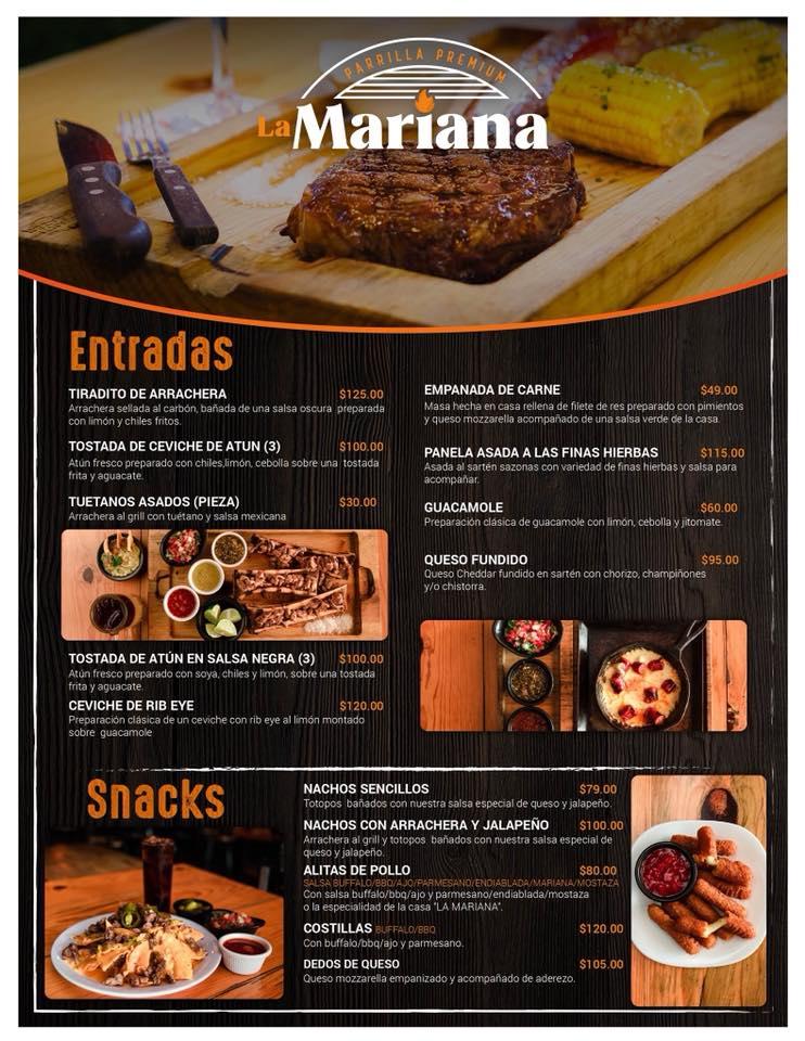 Menu at La Mariana Parrilla Premium, Tepic