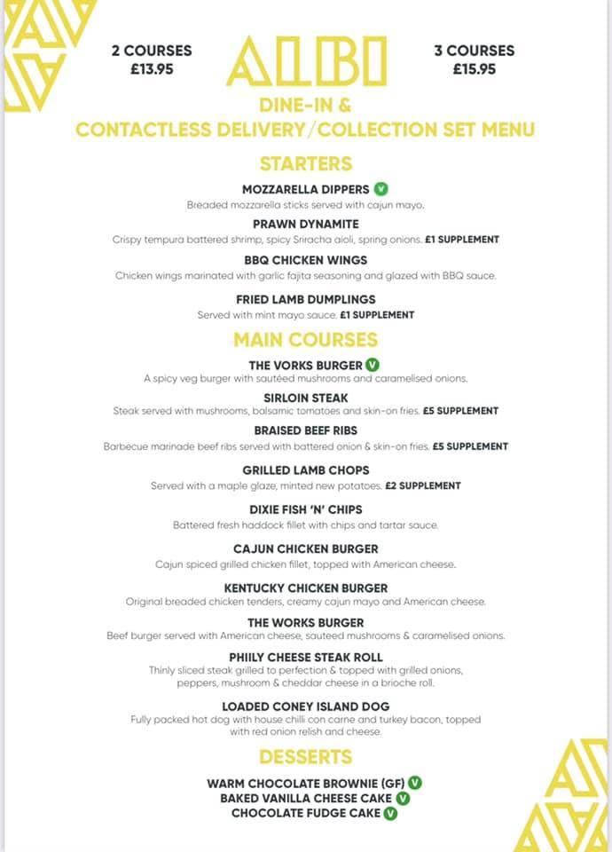 Menu at ALBI Restaurant, Pontyclun