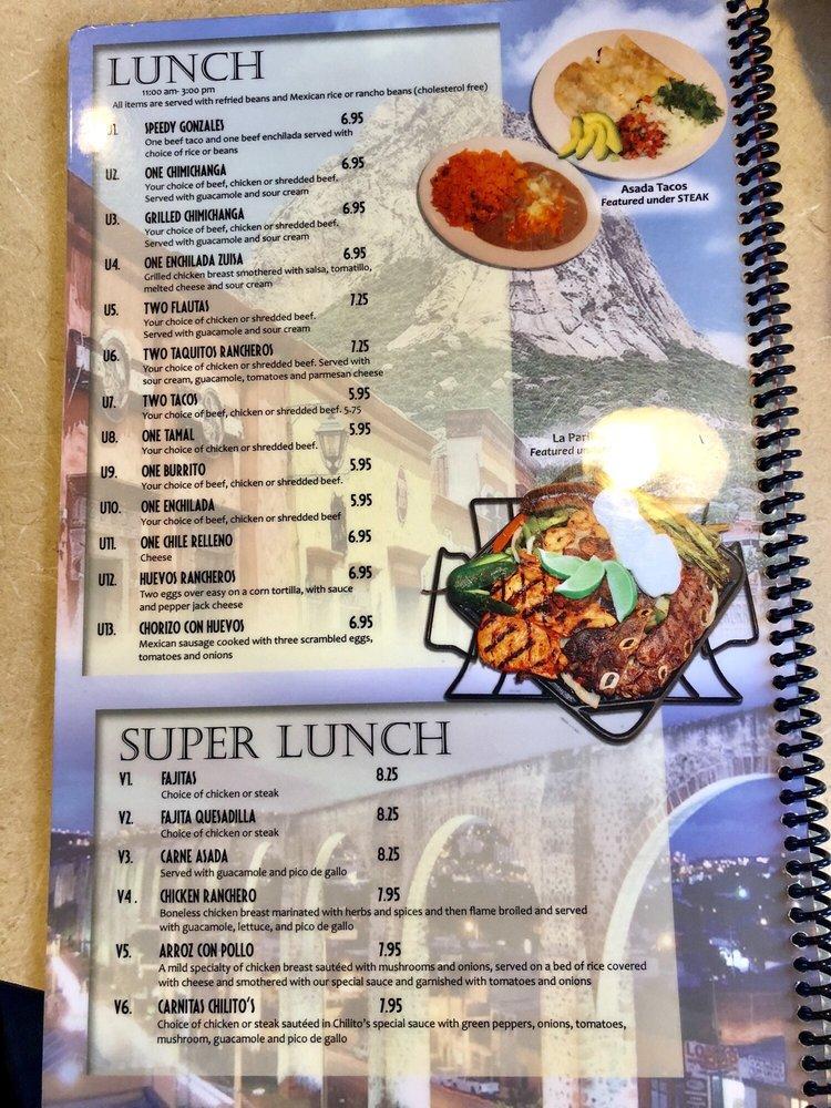 Menu at Chilito's Mexican Bar And Grill, Waterloo