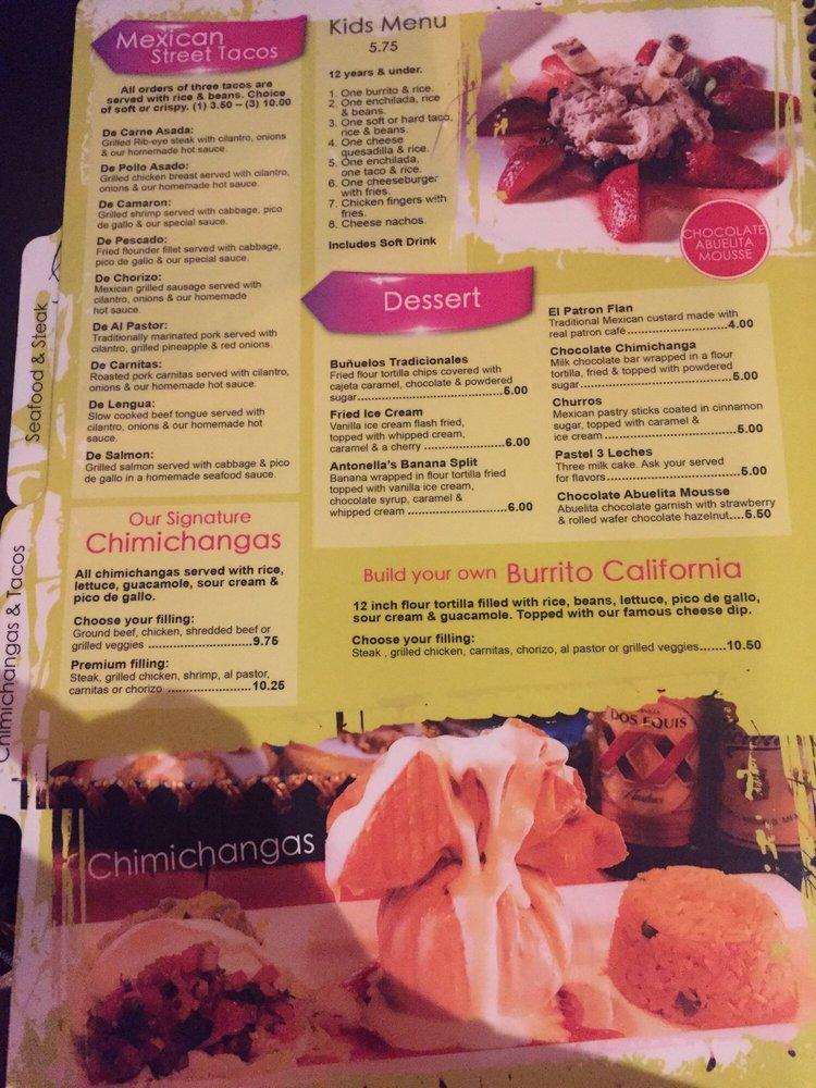 Menu at Don Julio Mexican Kitchen & Tequila Bar Lake Mary, Lake Mary