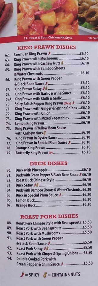 Carta de comida rápida Jade River, Dunstable