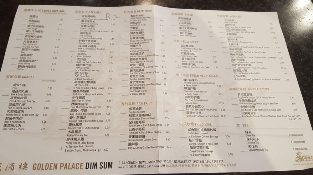 Menu at Golden Palace Chinese Restaurant, Montville