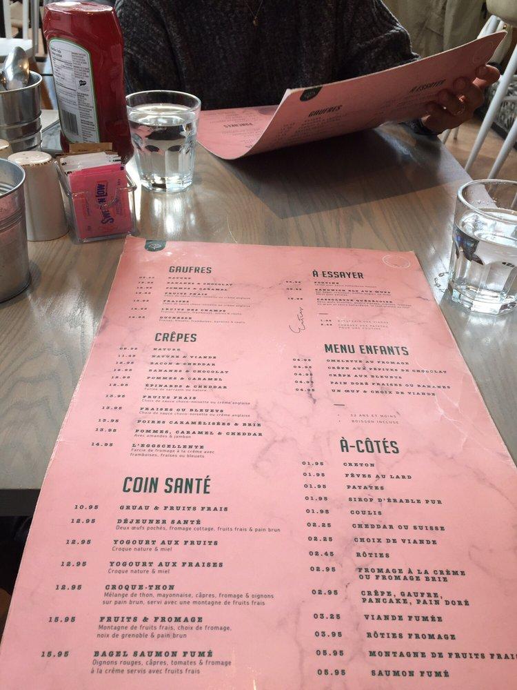 Menu at Ginkgo Café & Bar, Montréal