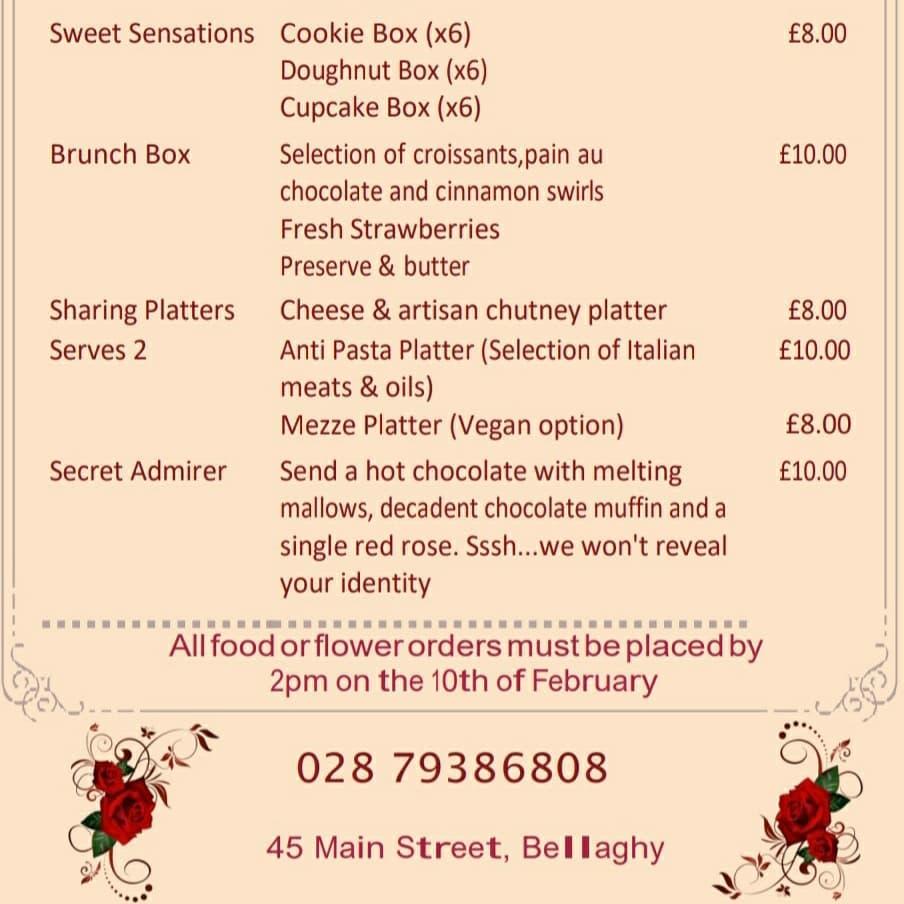 Menu at Homeplace Cafe, Bellaghy