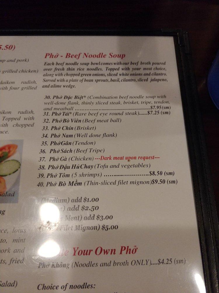 Menu at Pho Bar, Rio Rancho, Southern Blvd SE