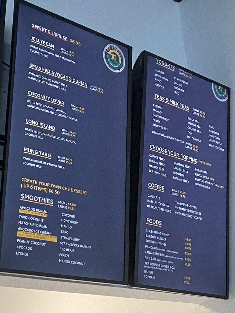 Menu at Tea Lounge pub & bar, Largo