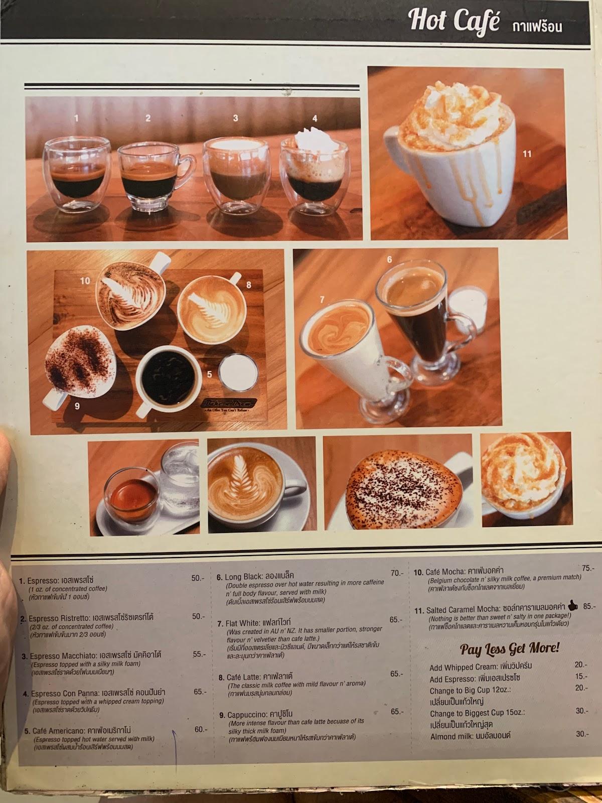 Menu at Bake n' Brew restaurant, Pattaya City, หมู่ที่ 9 373/13