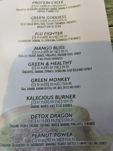Menu at Banana Berry pub & bar, Coral Gables