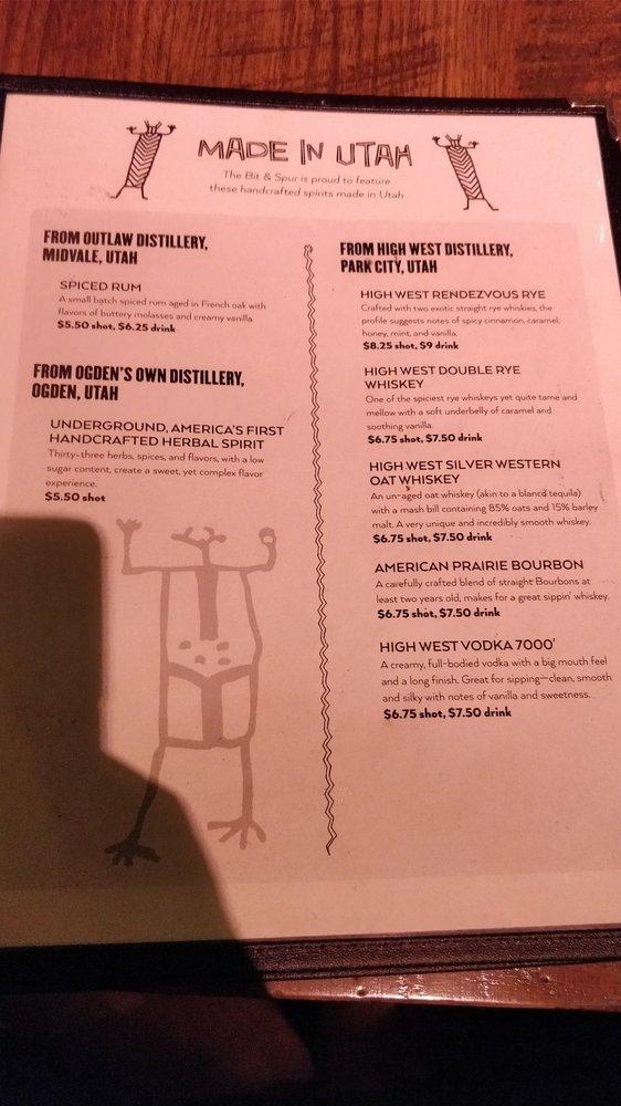 Menu at Bit & Spur Restaurant & Saloon, Springdale
