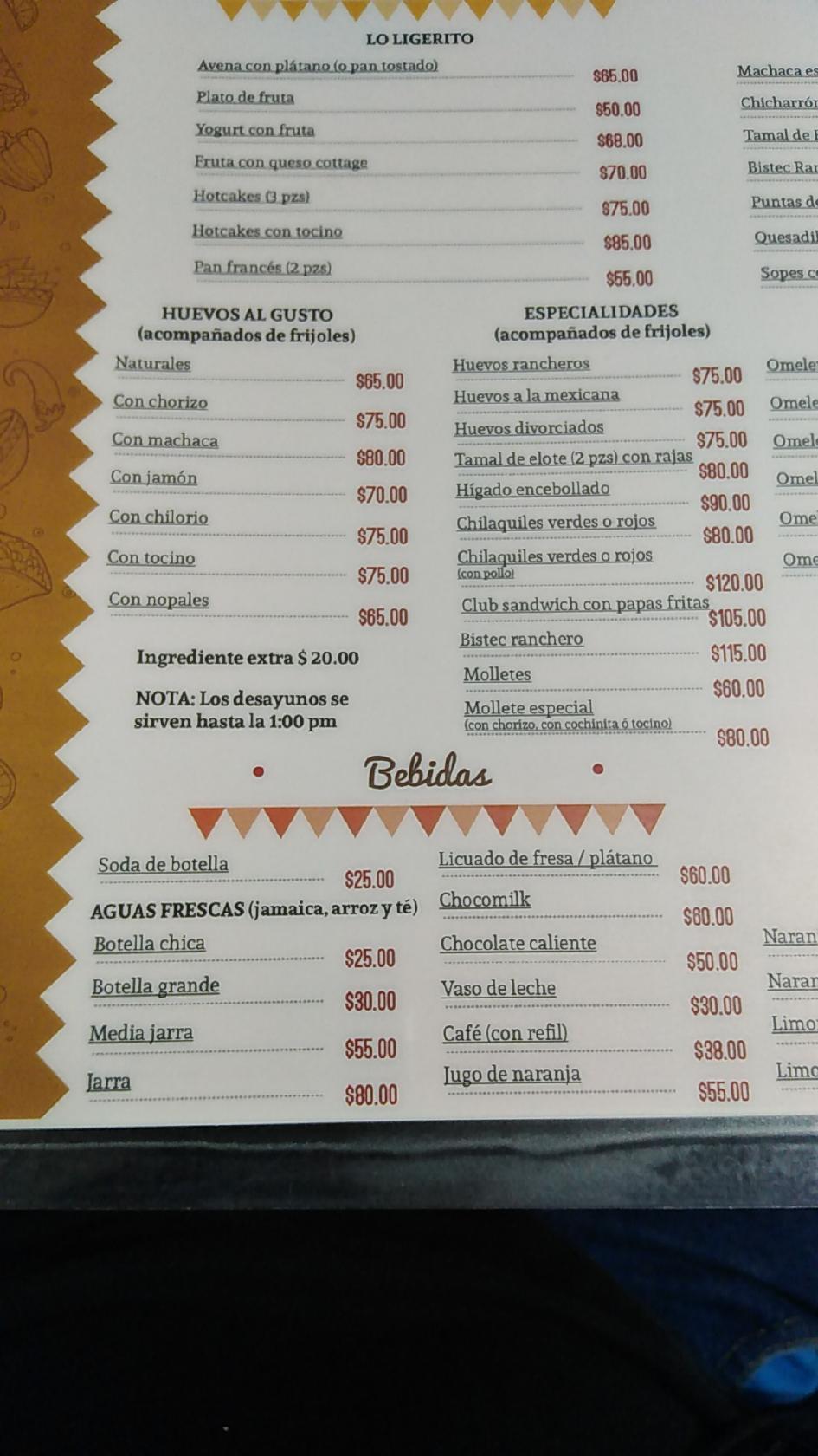 Menu at Cenaduria Vicky Villas del Rey restaurant, Mexicali