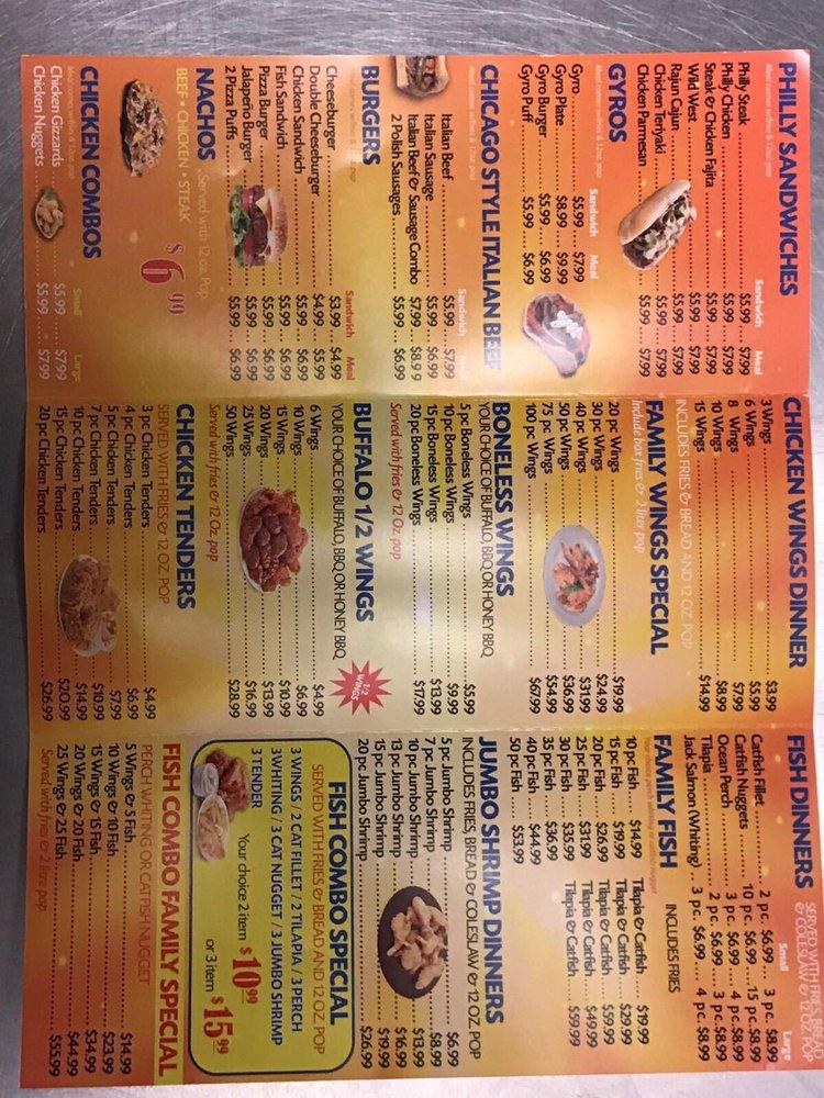 Menu at Blue Shark Fish & Chicken restaurant, Indianapolis, E 10th St