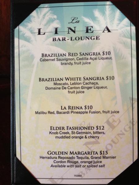 Menu at La Linea pub & bar, New York City
