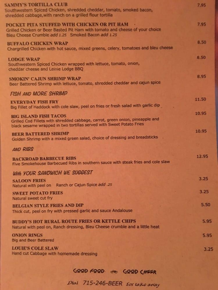 Menu at Old Saloon Bar & Grill, New Richmond
