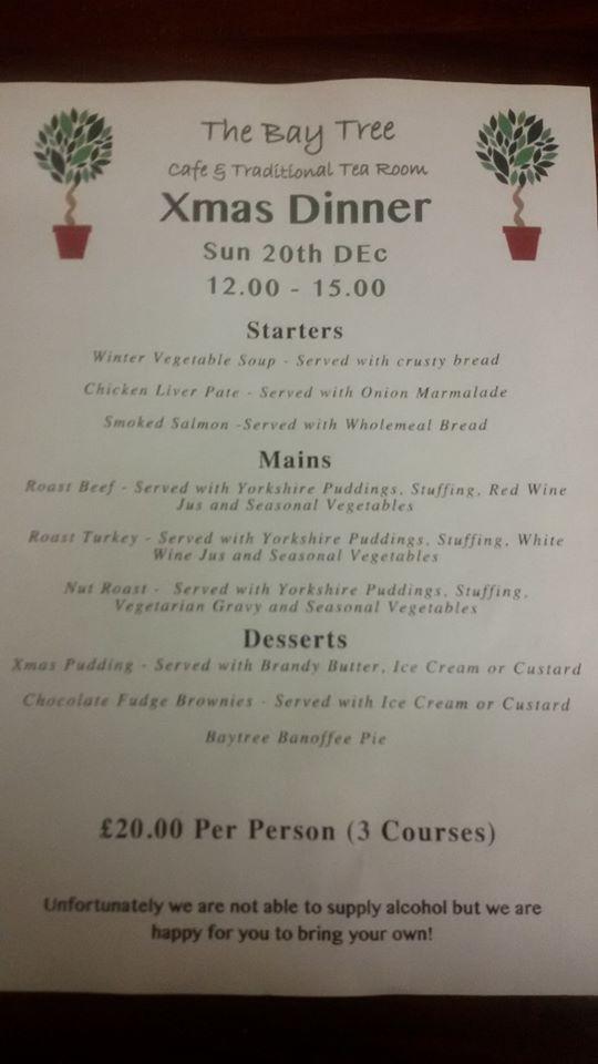 Menu at The Bay Tree Cafe & Traditional Tea Room, Heathfield
