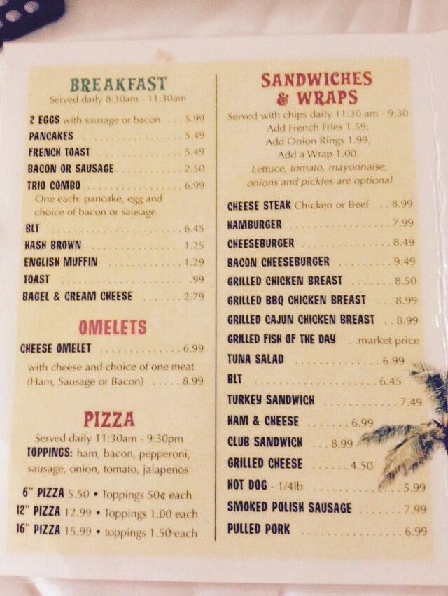Menu at Atrium Cafe & Bar, Ocean City