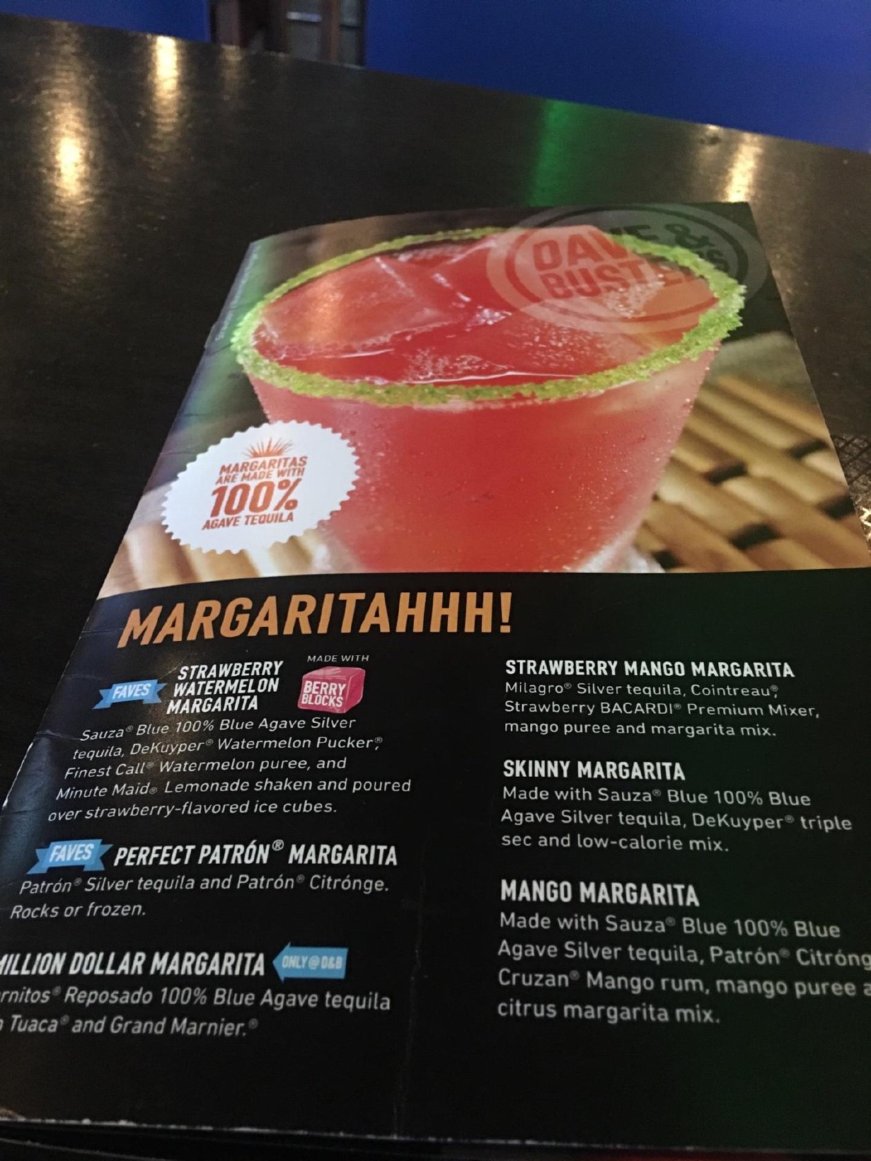 Menu at Dave & Buster's Springfield pub & bar, Springfield, Springfield ...