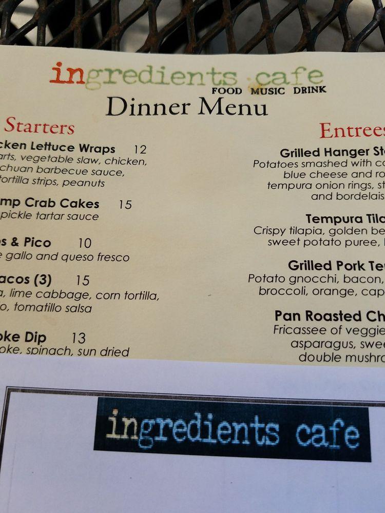 Menu at Ingredients Cafe, White Bear Lake