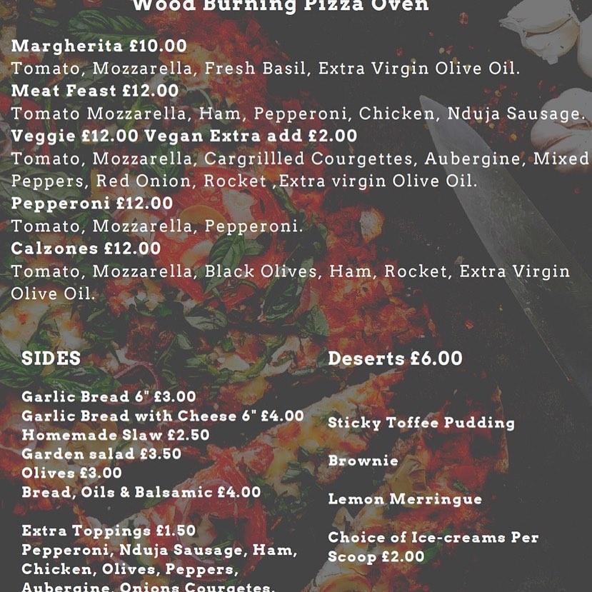 Menu at The Rayleigh Arms pub & bar, Terling
