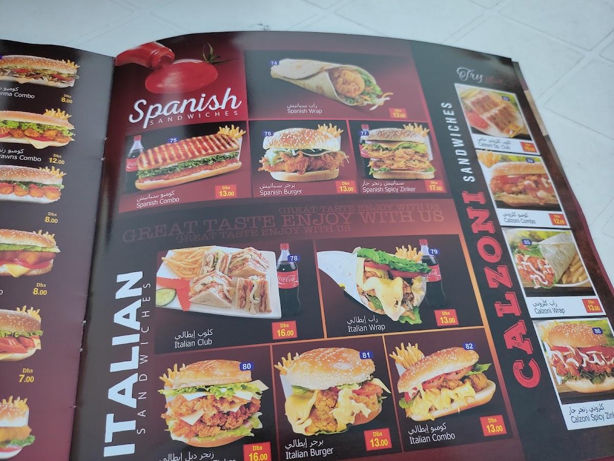 Carta de Bon Burger Cafeteria, Abu Dabi, 37 Al Husam St