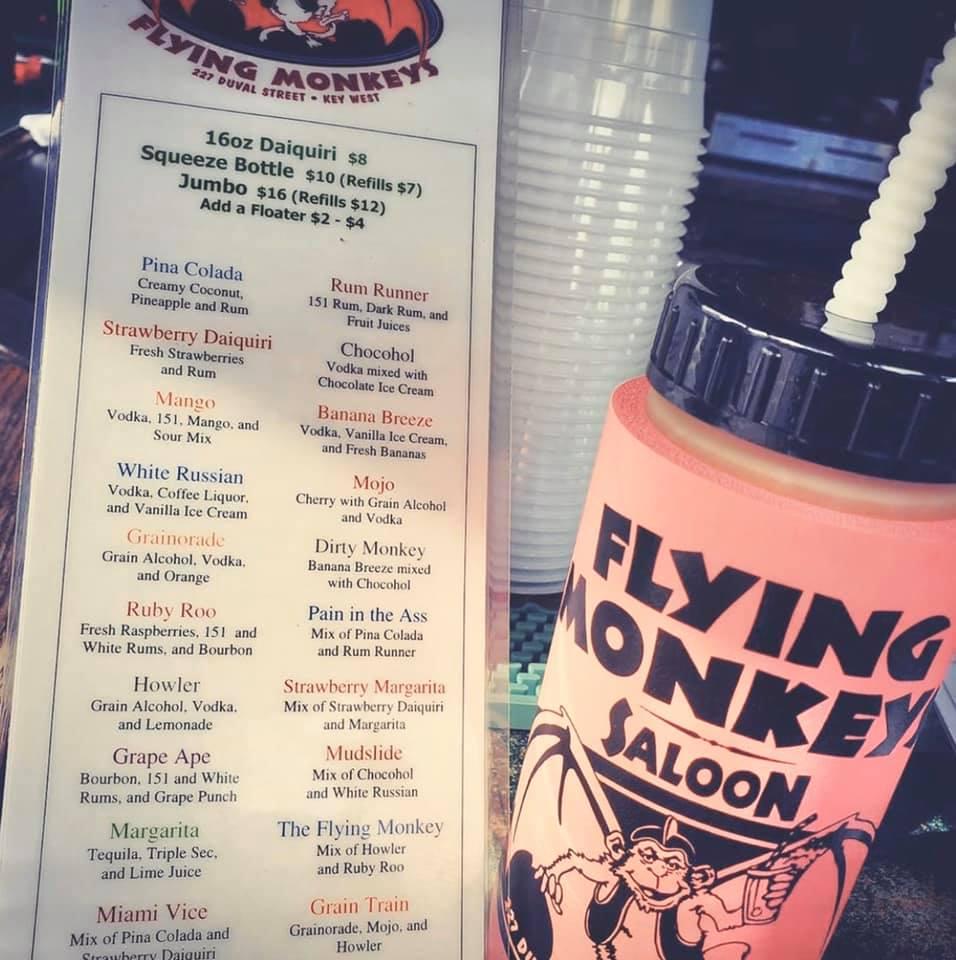 Menu at Flying Monkeys desserts, Key West