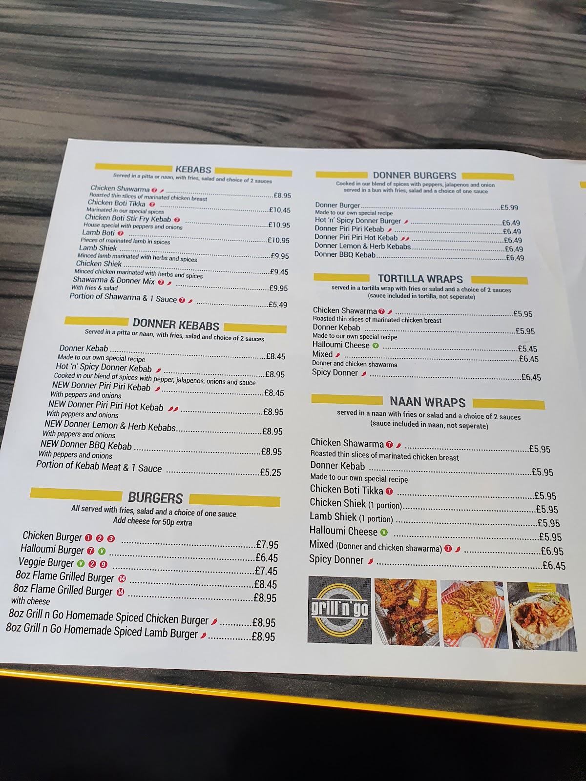 Menu at Grill n Go fast food, Seaham