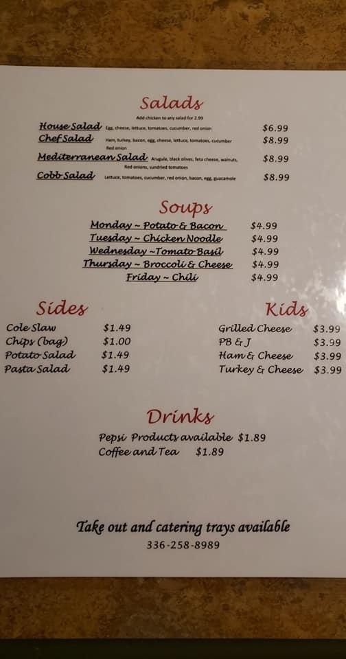 Menu at That's A Wrap restaurant, Elkin