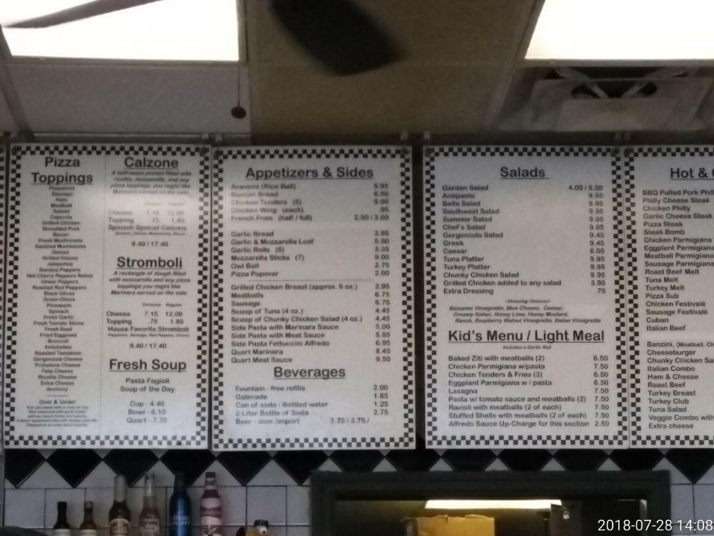 Menu at Tomasso's Pizza & Subs pizzeria, Boca Raton
