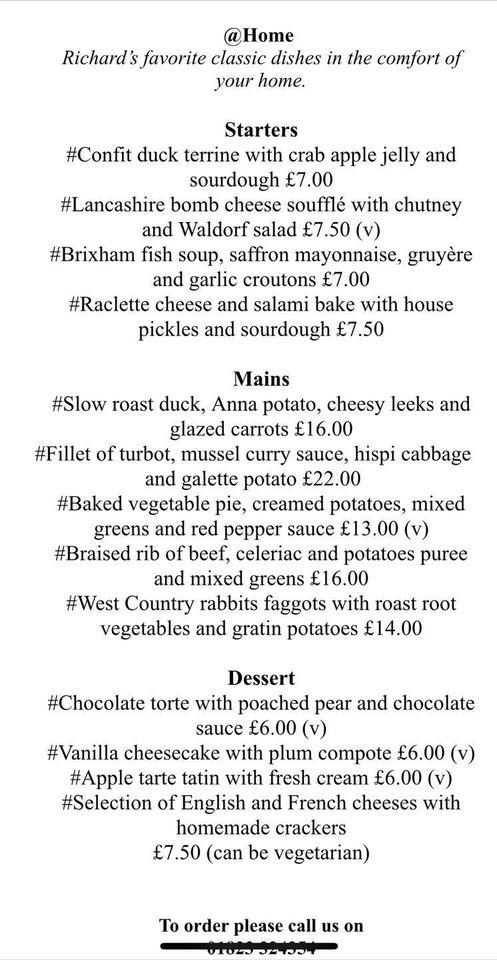 Menu at Augustus Restaurant, Taunton