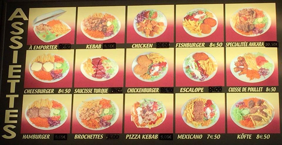 Menu at Ankara Snack Restaurant, Longwy