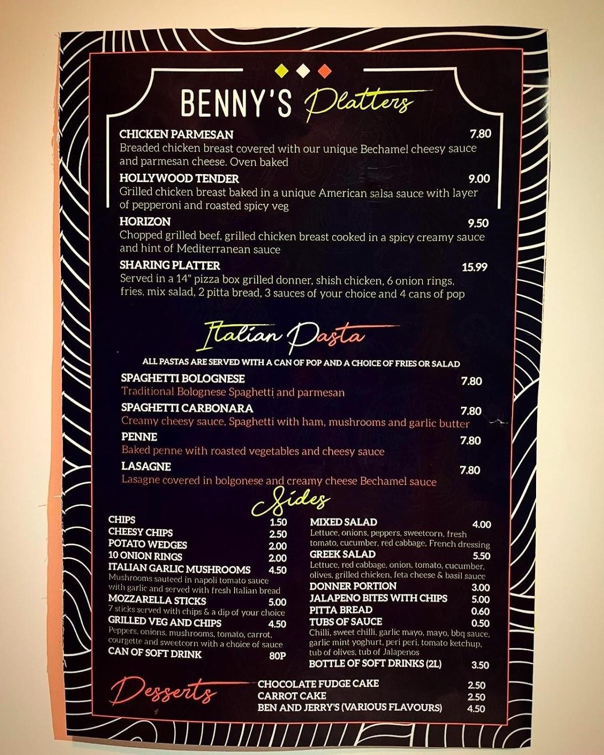 Menu at Bella Vita Pizzeria, Pocklington