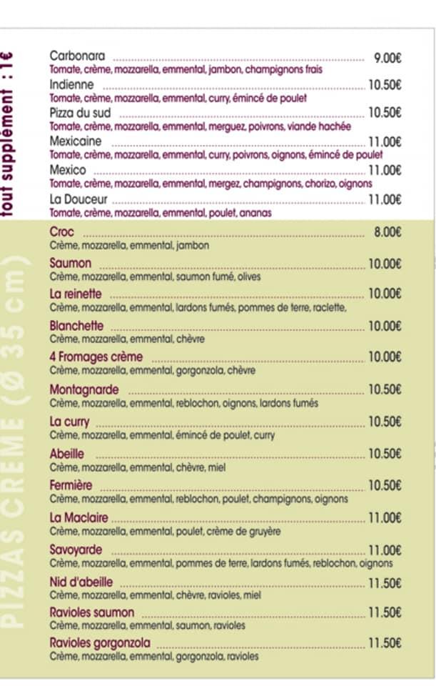 Menu at COCO PIZZA restaurant, Maclas