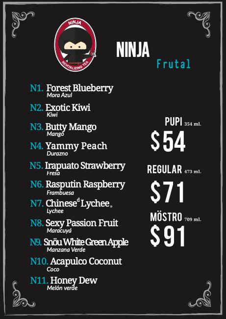 Menu at Cassava Roots Plaza Tepeyac cafeteria, Mexico